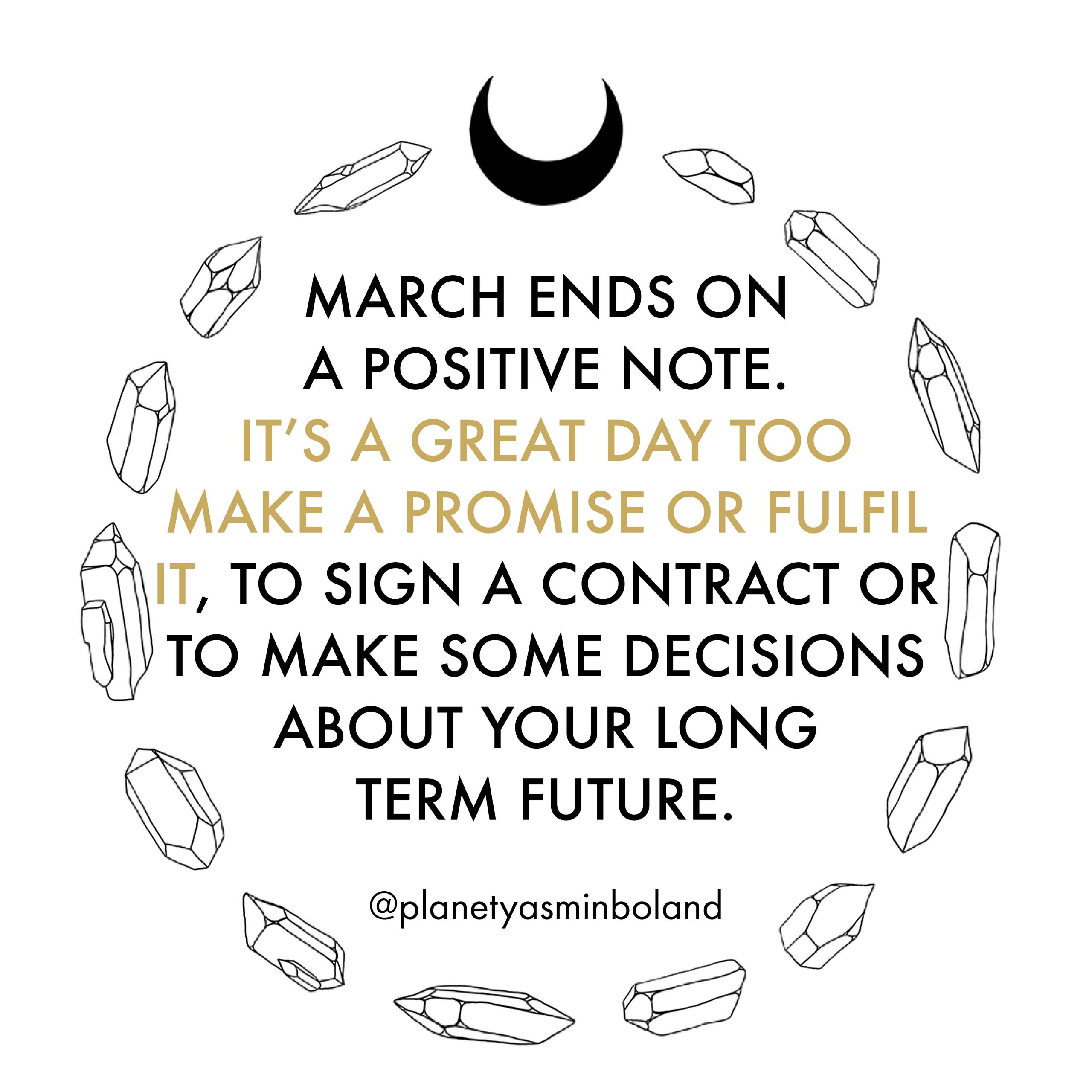 March ends on a positive note - Yasmin Boland