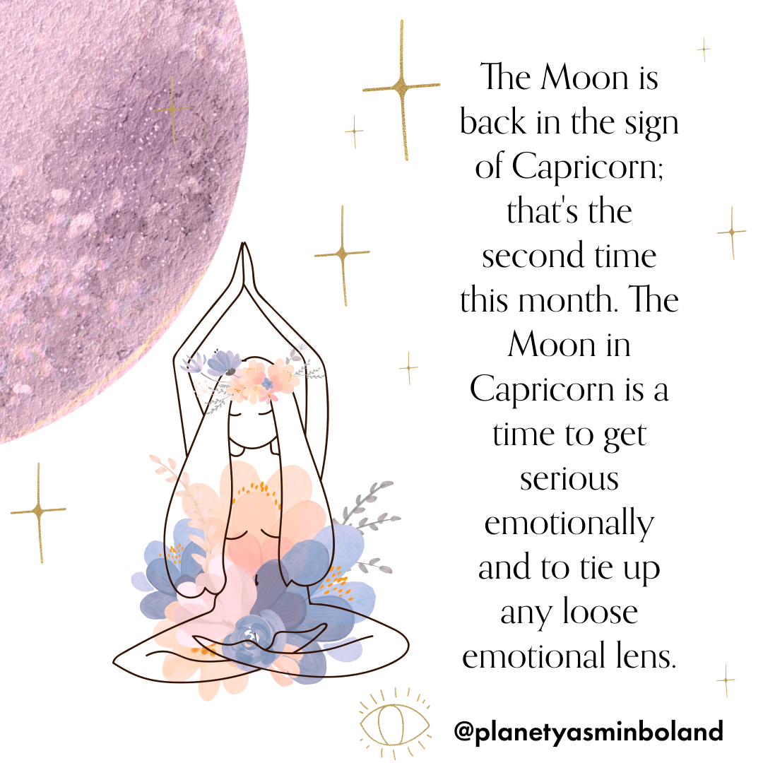 The Moon is back in the sign of Capricorn - Yasmin Boland