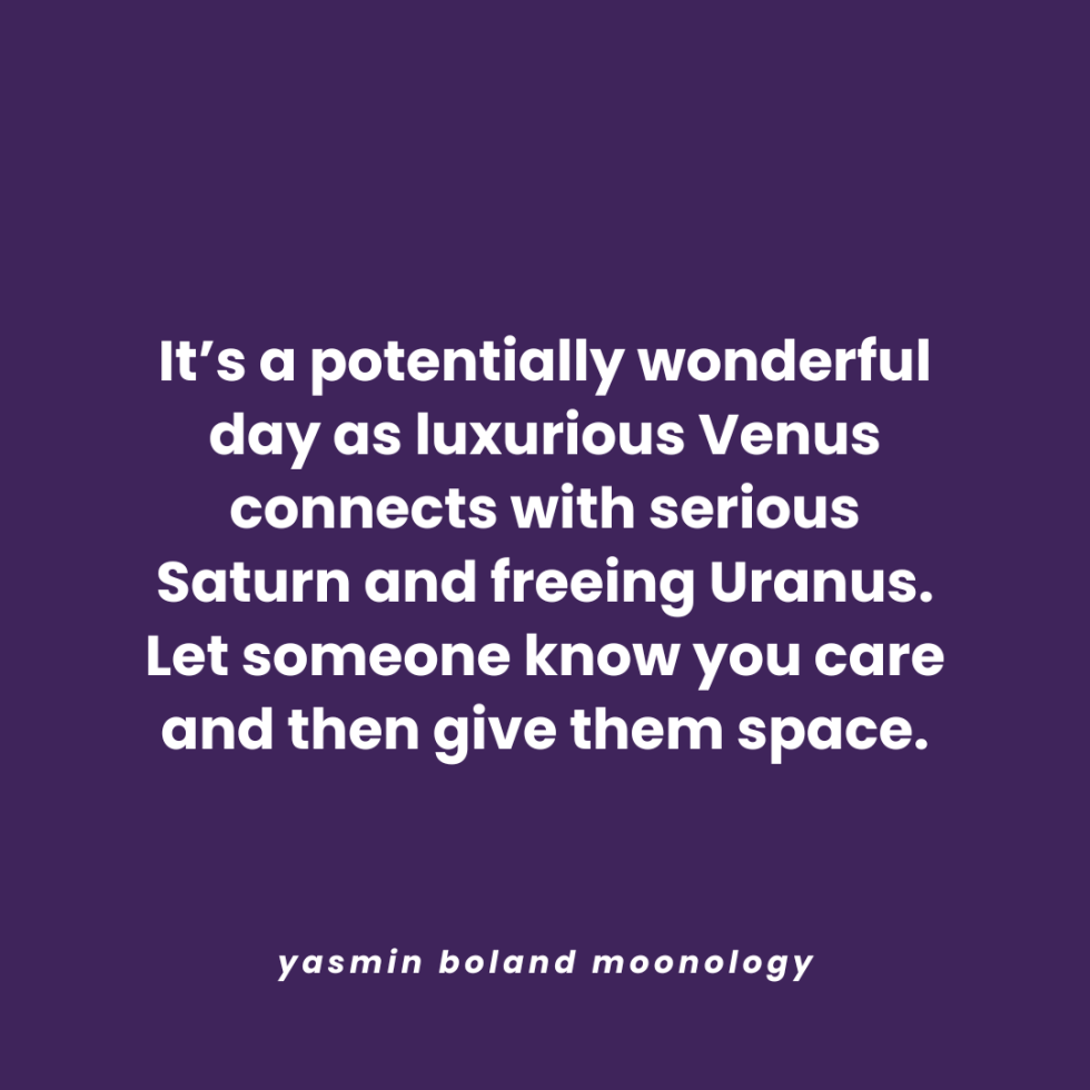 It's a potentially wonderful day as luxurious Venus - Yasmin Boland